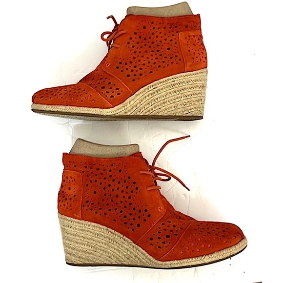 Toms | Shoes | Toms Orange Moroccan Genuine Suede Cutout Desert ...